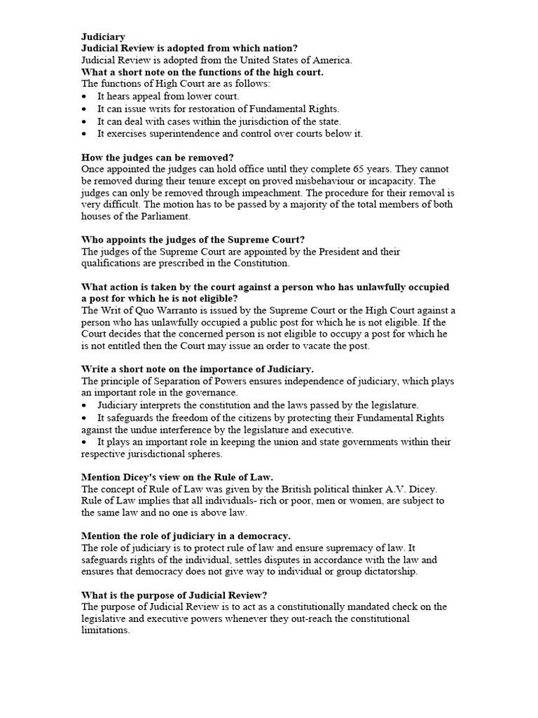 Judiciary | PDF | Supreme Courts | Judicial Review