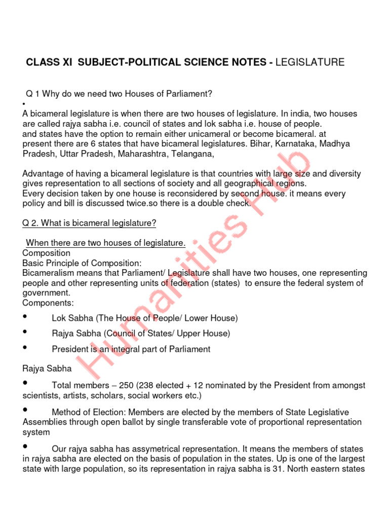 Legislature NOTES | PDF | Bill (Law) | Legislature