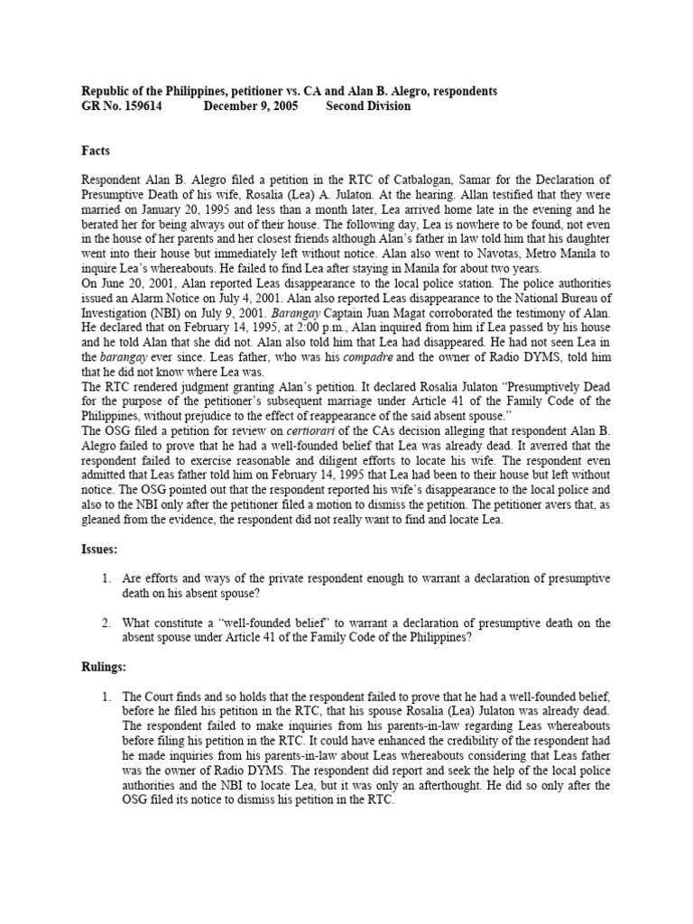 PFR CD Republic Vs CA and Alegro | PDF | Evidence | Justice