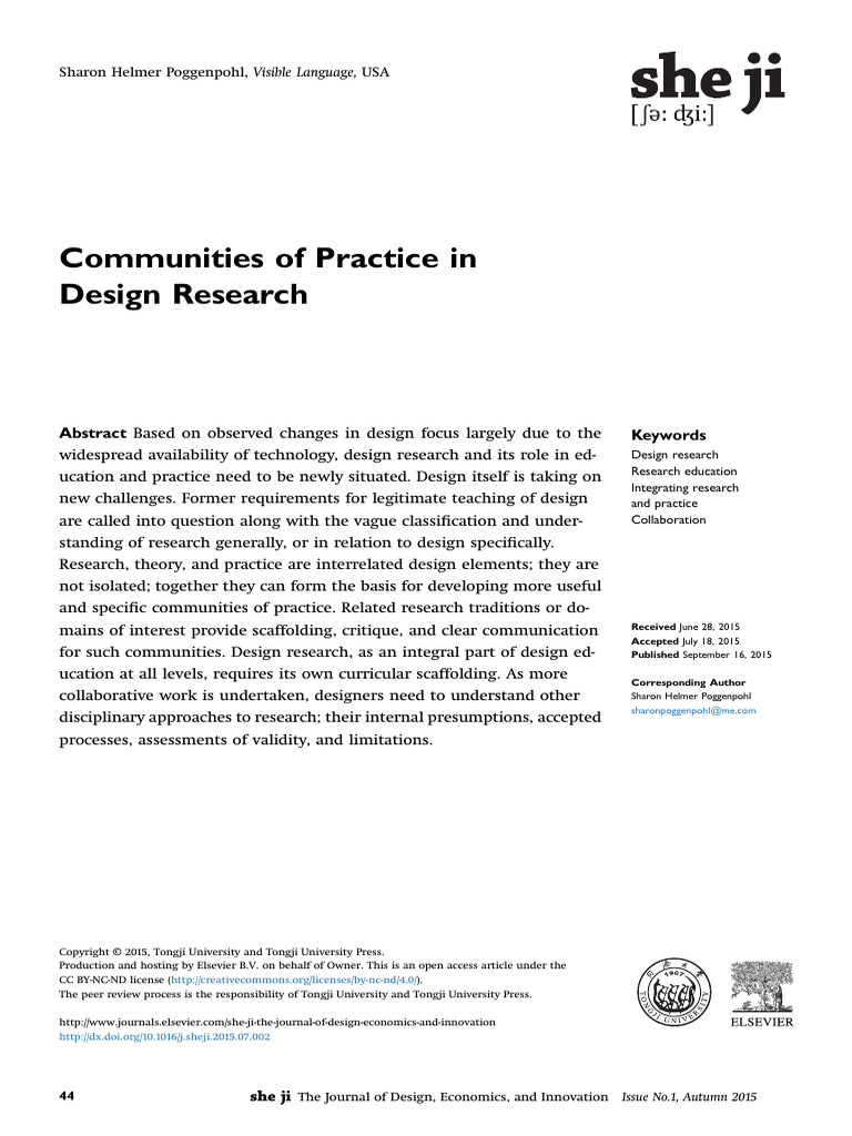 Communities of Practice in Des 2015 She Ji The Journal of Design ...