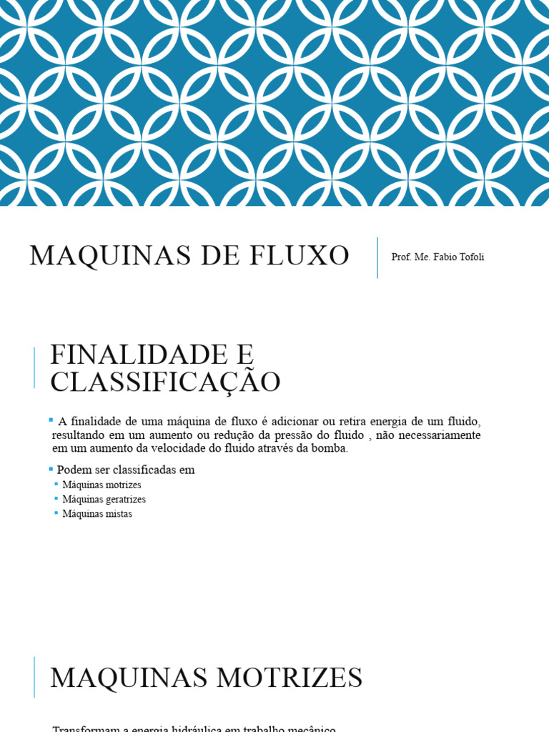Aula 6 - Maquinas de Fluxo | PDF | Bomba | Dinâmica (Mecânica)