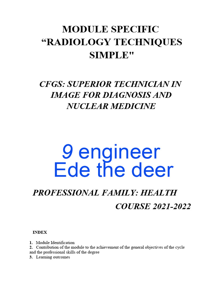 Simple Radiology Techniques Module Overview | PDF | Radiography ...