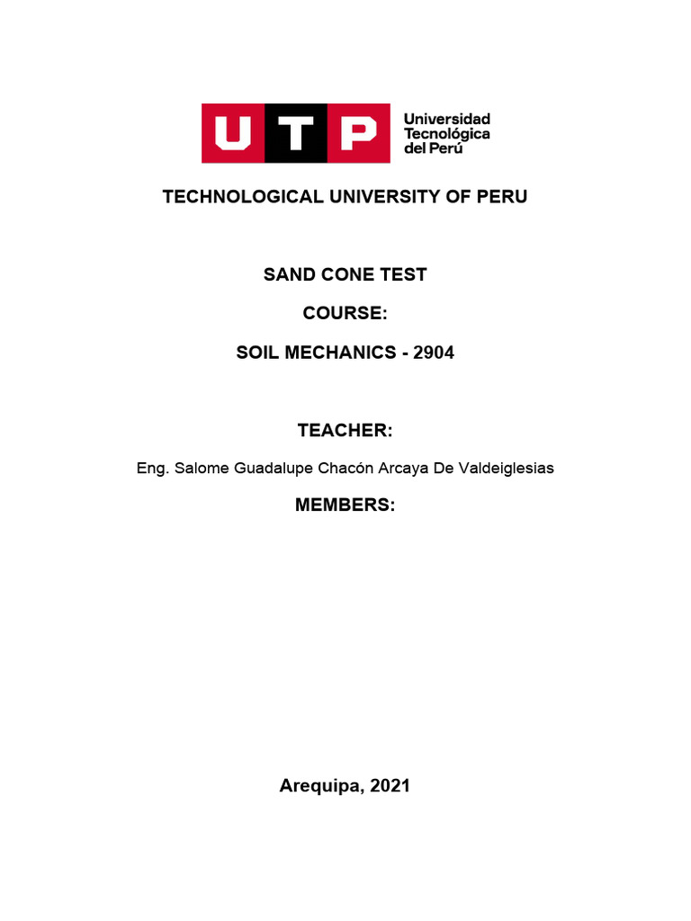 Laboratory Sand Cone Test | PDF | Density | Volume