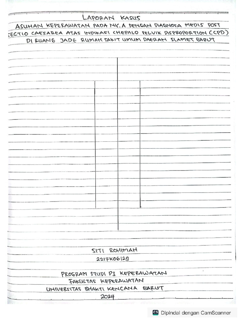 LK Sectio Caesarea - Siti Rohimah | PDF