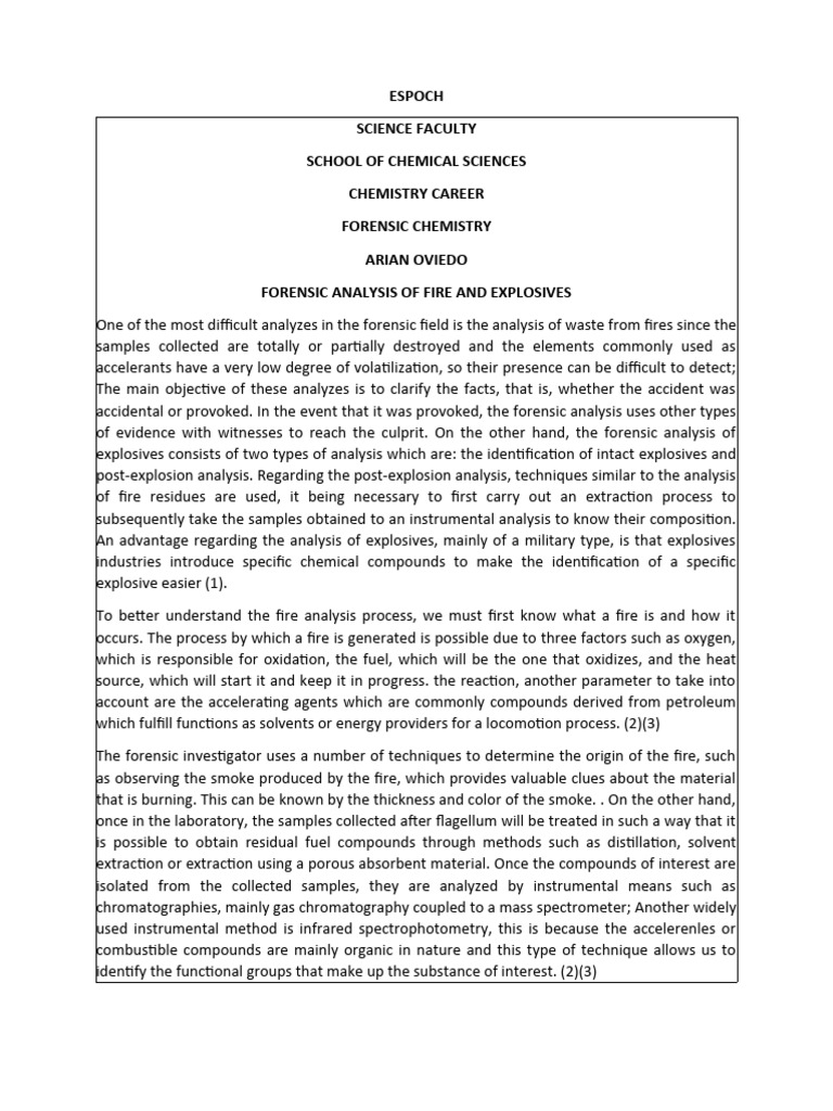 Forensic Analysis of Fires and Explosives | PDF | Fires | Forensic Science