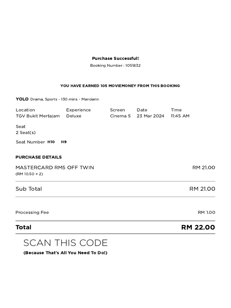 TGV Cinemas - Booking - Booking Confirmation | PDF