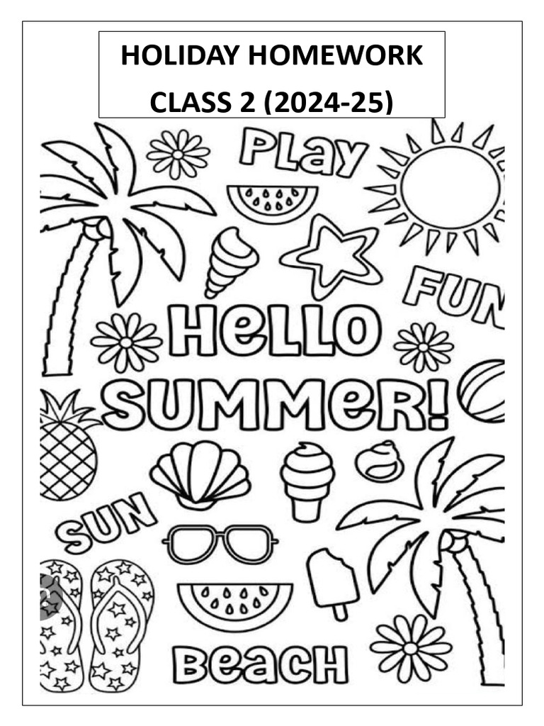 Summer Holiday Homework Class 2 | PDF