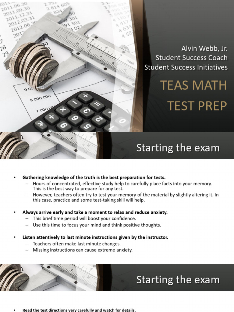 Teas Math Test Prep | PDF | Multiple Choice | Question