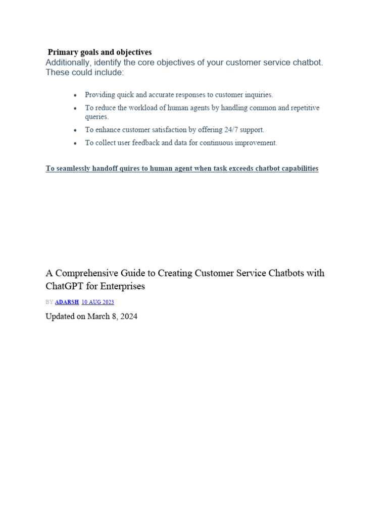 Primary Goals and Objectives | PDF | Customer Service | Computer Science