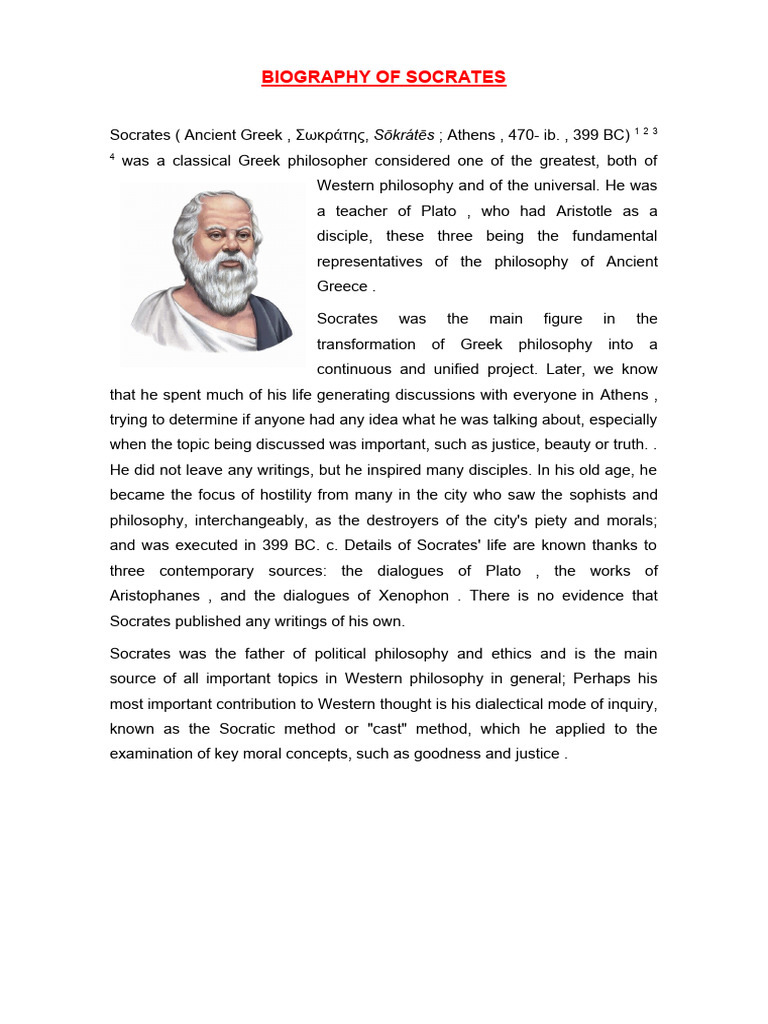 Socrates Biography | PDF | Socrates | Plato