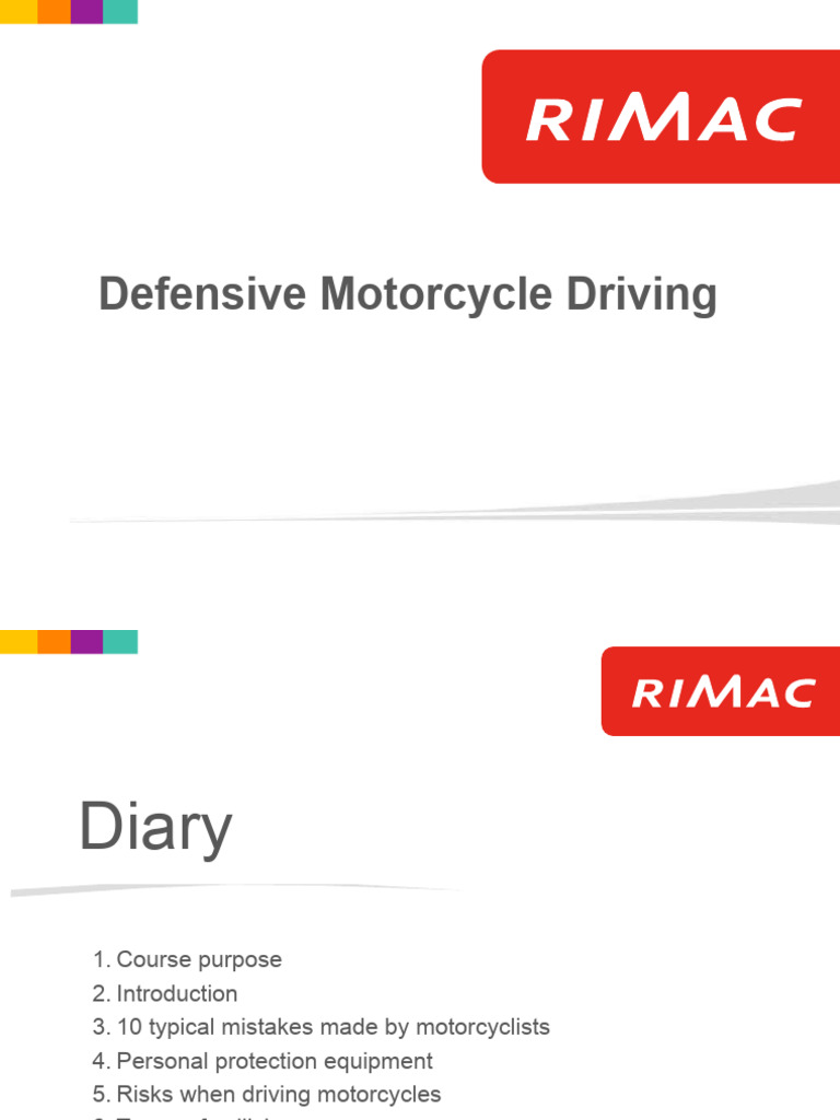 Defensive Motorcycle Driving - RIMAC | PDF | Traffic Collision | Traffic