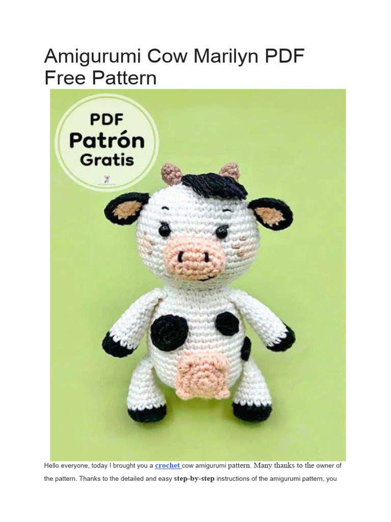 Cow Pattern | PDF | Amigurumi | Crochet
