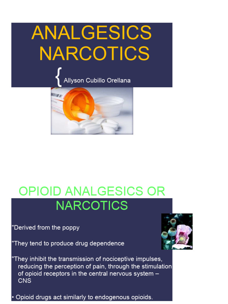 Narcotic Analgesics | Download Free PDF | Opioid | Morphine