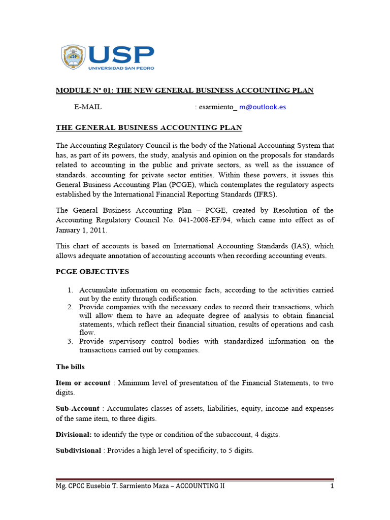 Module #01 - THE New General Business Accounting Plan | PDF ...