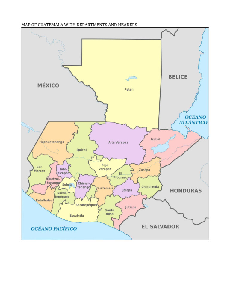 Map of Guatemala With Departments and Headers | PDF | Statistics | Statistical Inference