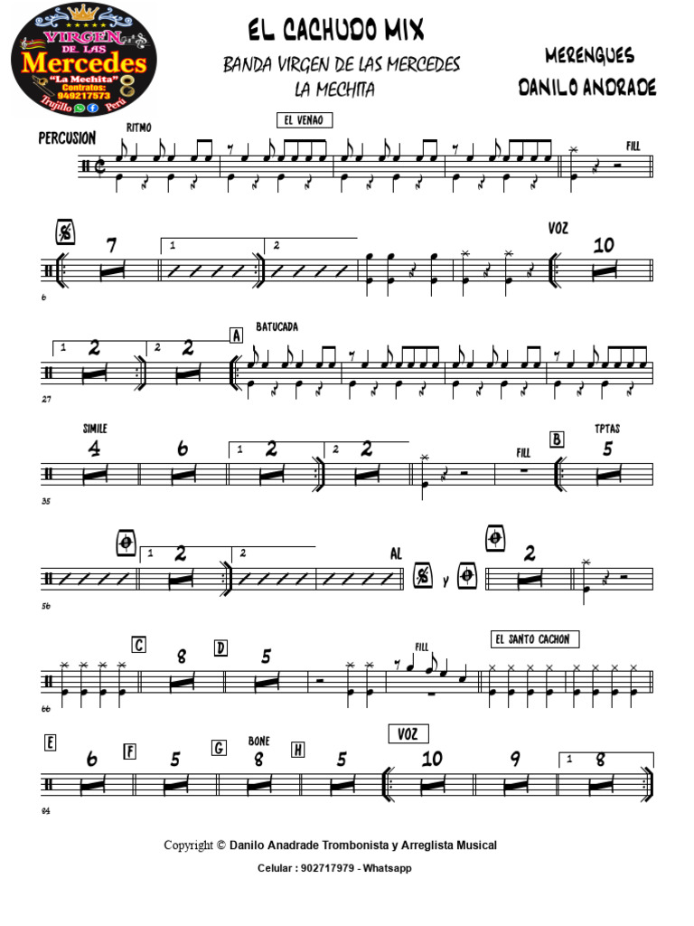 EL CACHUDO MIX - DANILO - Drum Set 1 | PDF