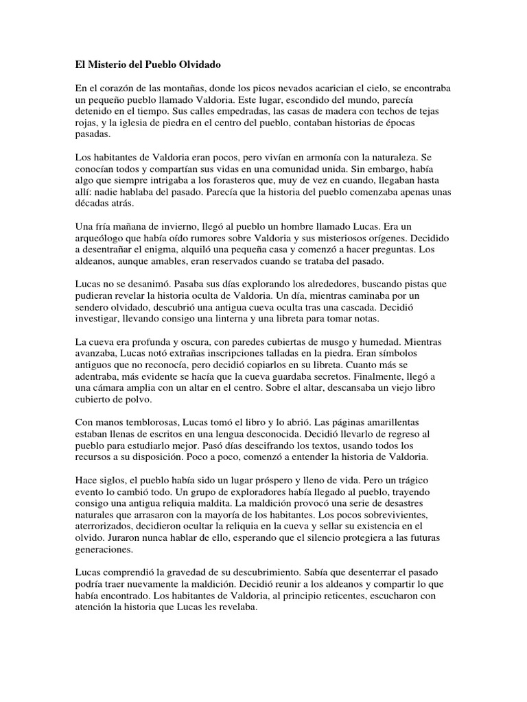 El Misterio Del Pueblo Olvidado | PDF