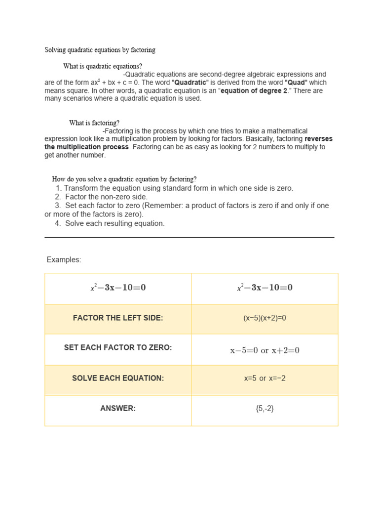 Quadratic Exponents | PDF