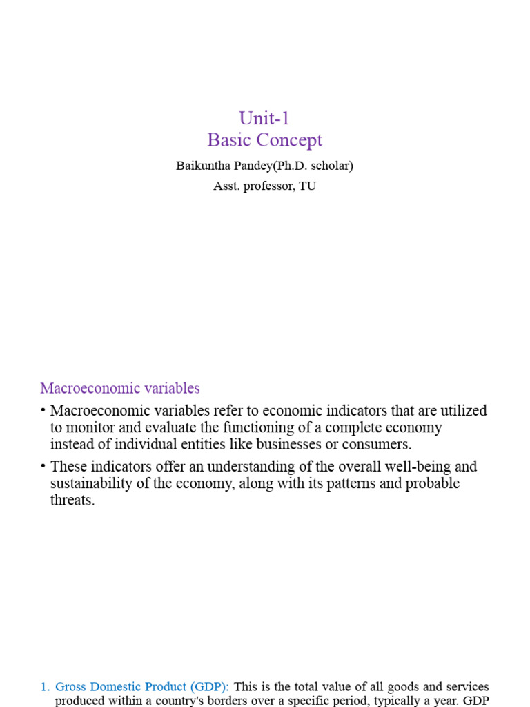 Unit 1 | PDF | Macroeconomics | Economics