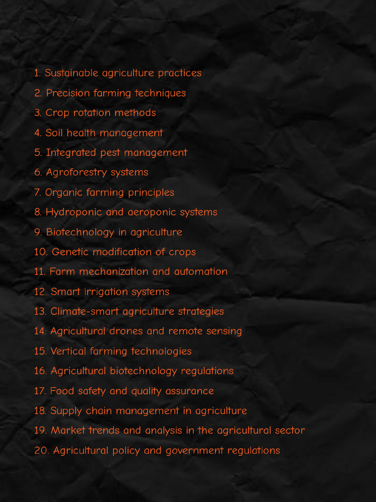 Skills Releted To Agriculture | PDF