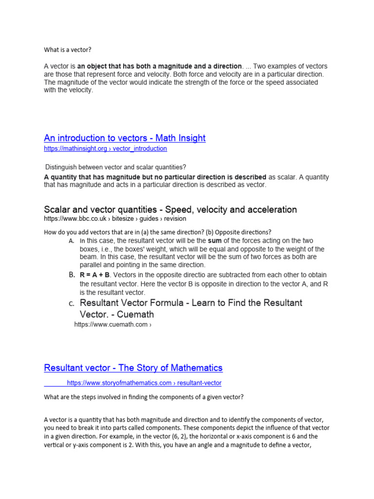 Understanding Vectors: Definition & Components | PDF | Euclidean Vector | Velocity