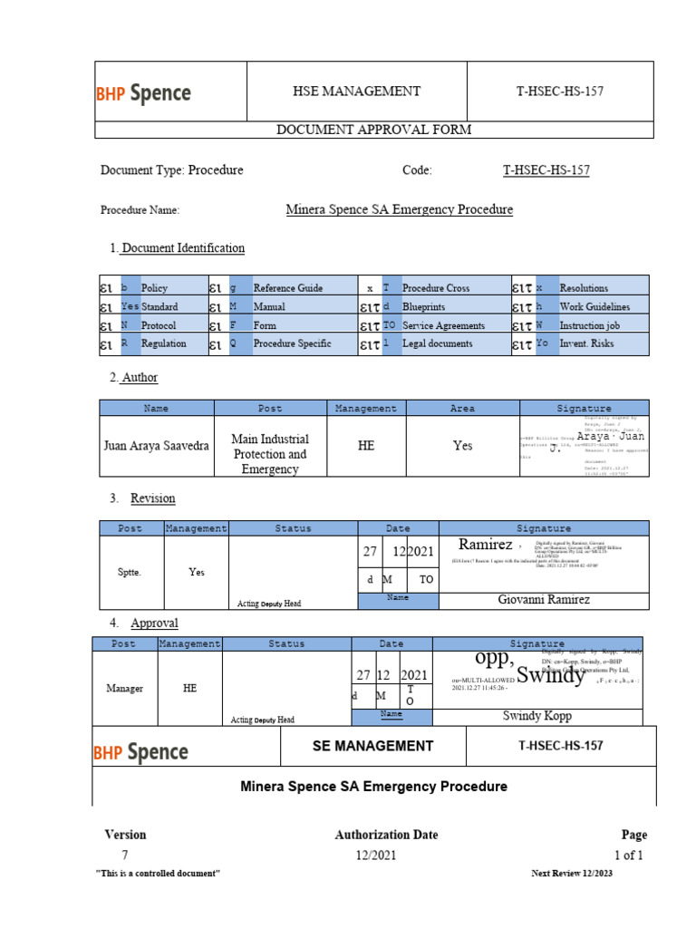 T-HSEC-HS-157 Spence Emergency Procedure | PDF | Sodium Hydroxide ...