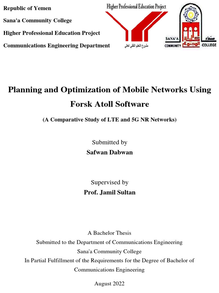 (Safwan) Planning and Optimization of Mobile Networks Using Forsk Atoll Software - 1 | PDF ...