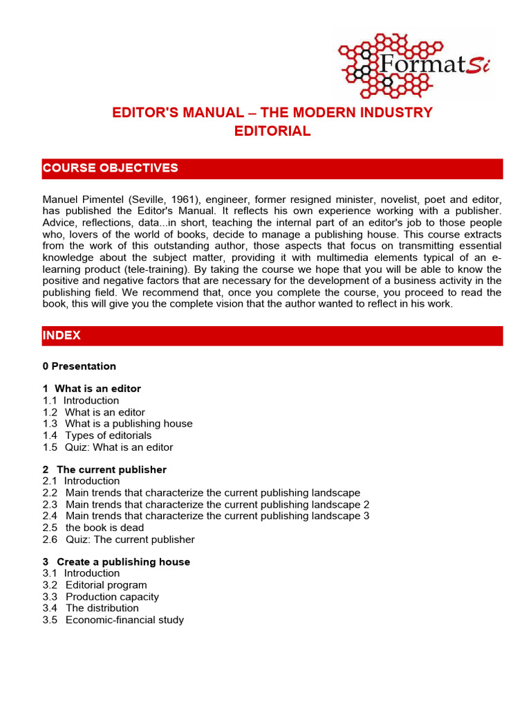 Editor's Manual - The Modern Publishing Industry | PDF | Publishing | Books
