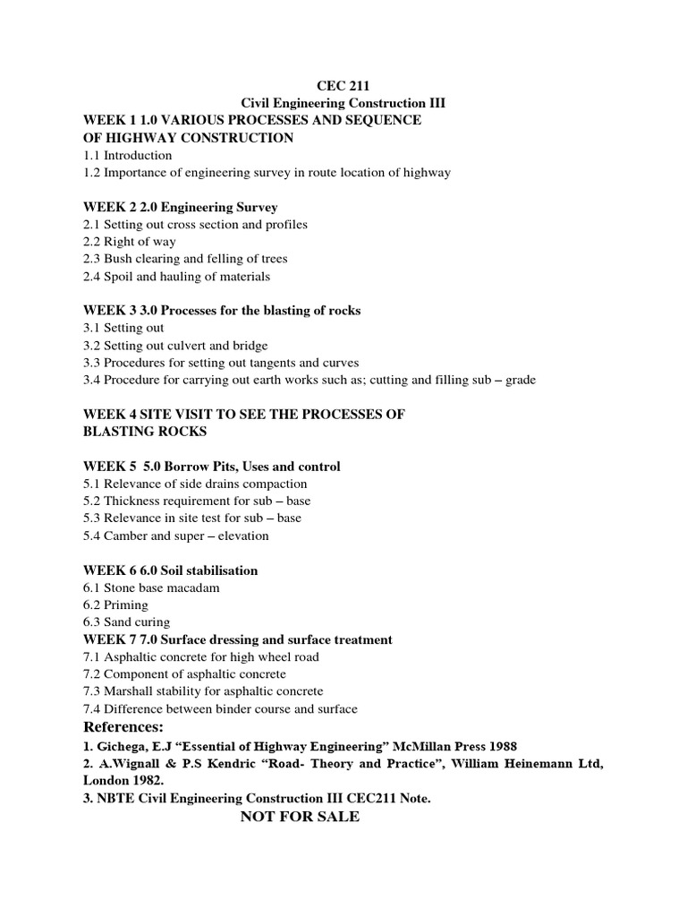 CEC 211 Lecture Note | PDF | Traffic | Road