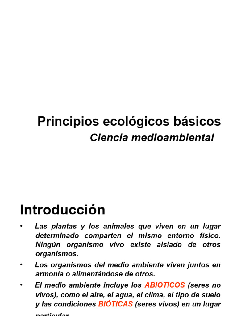 Conceptos y Principios Ecológicos Básicos | PDF | Ecología | Ecosistema