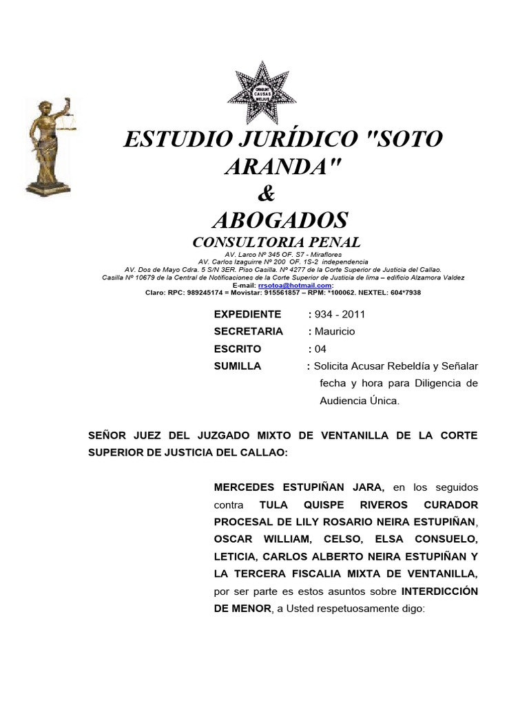 Declaración de Rebeldia Andrade | PDF | Gobierno | Gobernancia