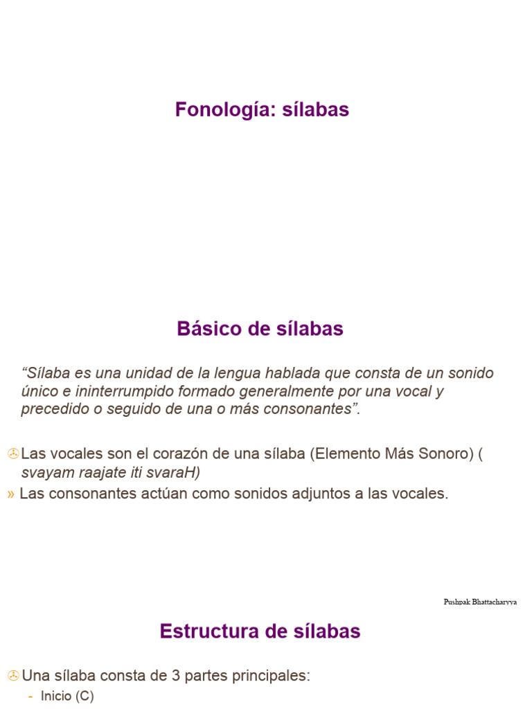 Estructura de Sílabas | PDF | Sílaba | Vocal