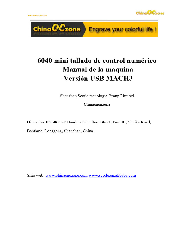 MACH3 CNC 6040 Descarga Manual | PDF | Control numerico | Herramientas