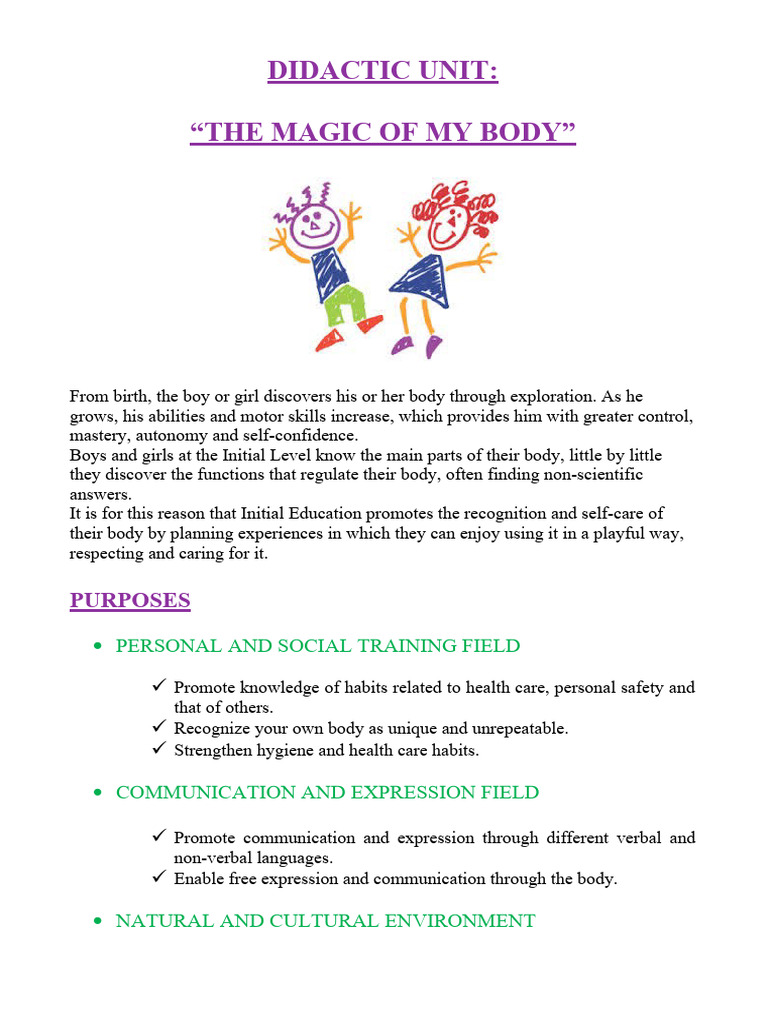 Didactic Unit The Magic of My Body | PDF | Communication | Behavioural ...