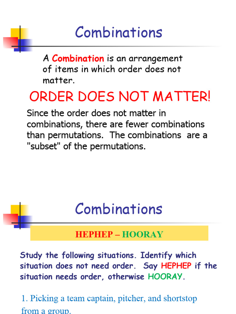 Understanding Combinations in Mathematics | PDF | Drink | Meal
