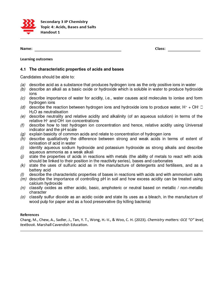 CH 4 Acids, Bases and Salt Notes - Teacher's Copy (Updated - 15!04!2024 ...