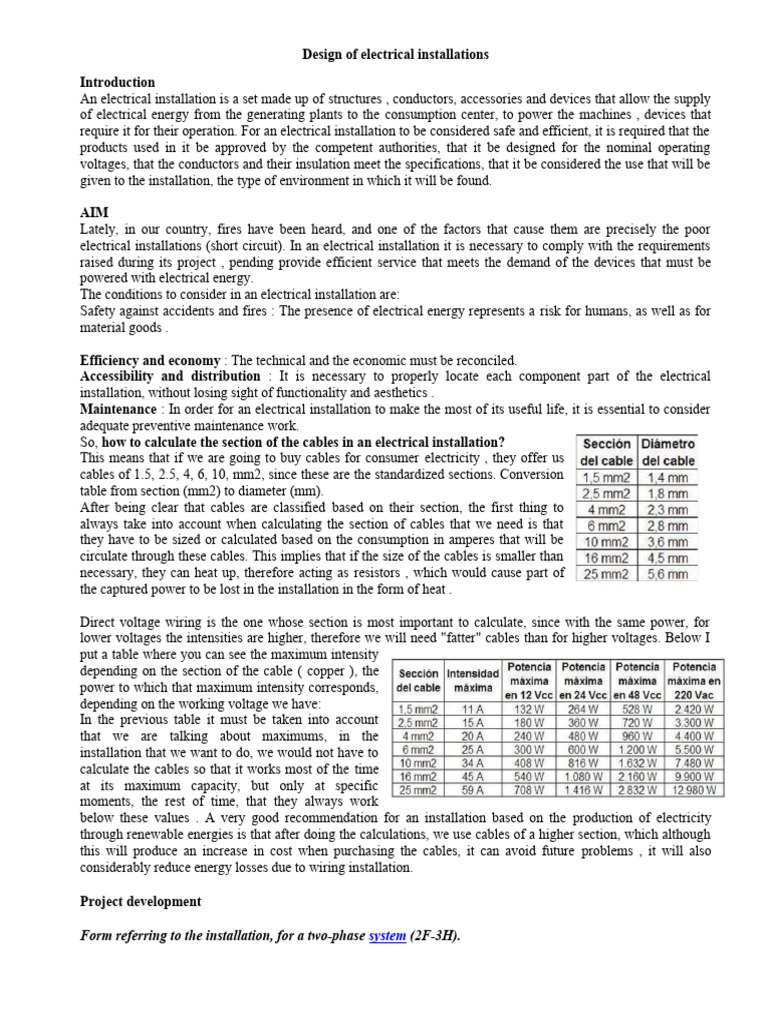 Design of Electrical Installations | Download Free PDF | Incandescent ...