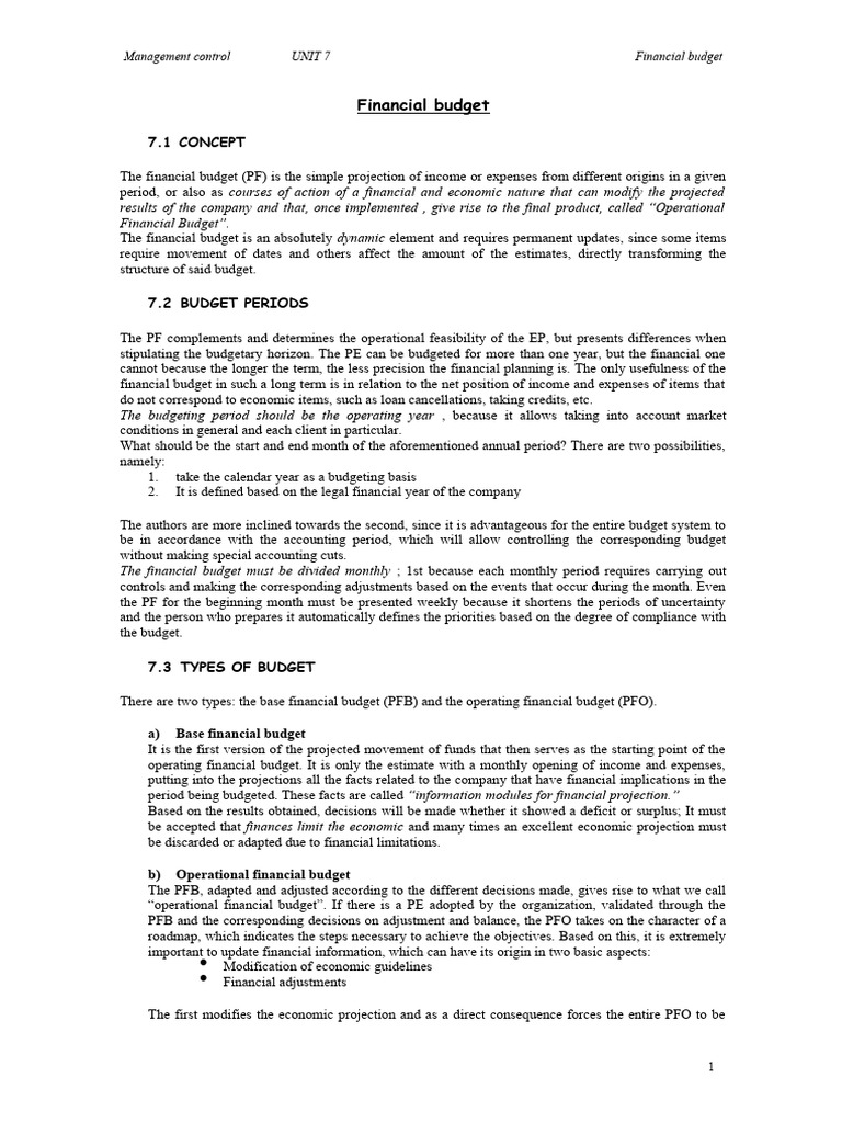 Financial Budget, PDF | PDF | Government Budget Balance | Budget