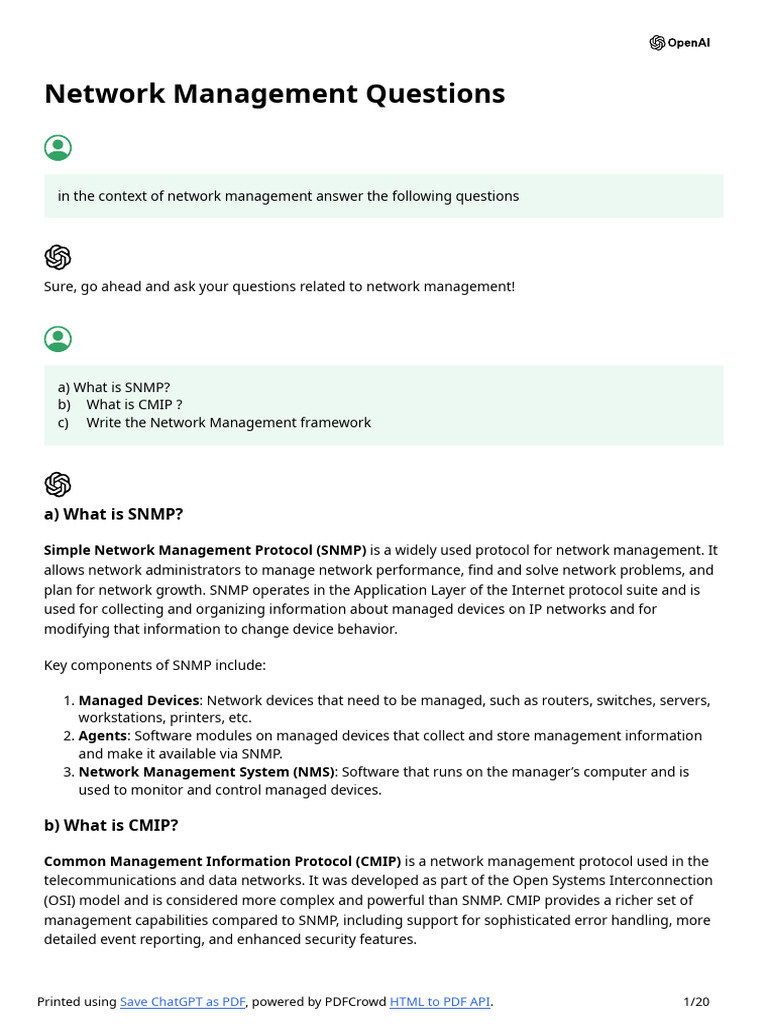 Network Management PYQ Solutions | PDF | Transmission Control Protocol ...