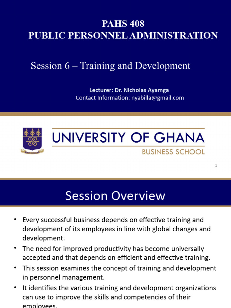 Revised Session 6 Training and Development | PDF | Educational Technology | Organization Development