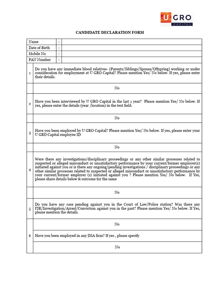 Employee Consent Form | PDF