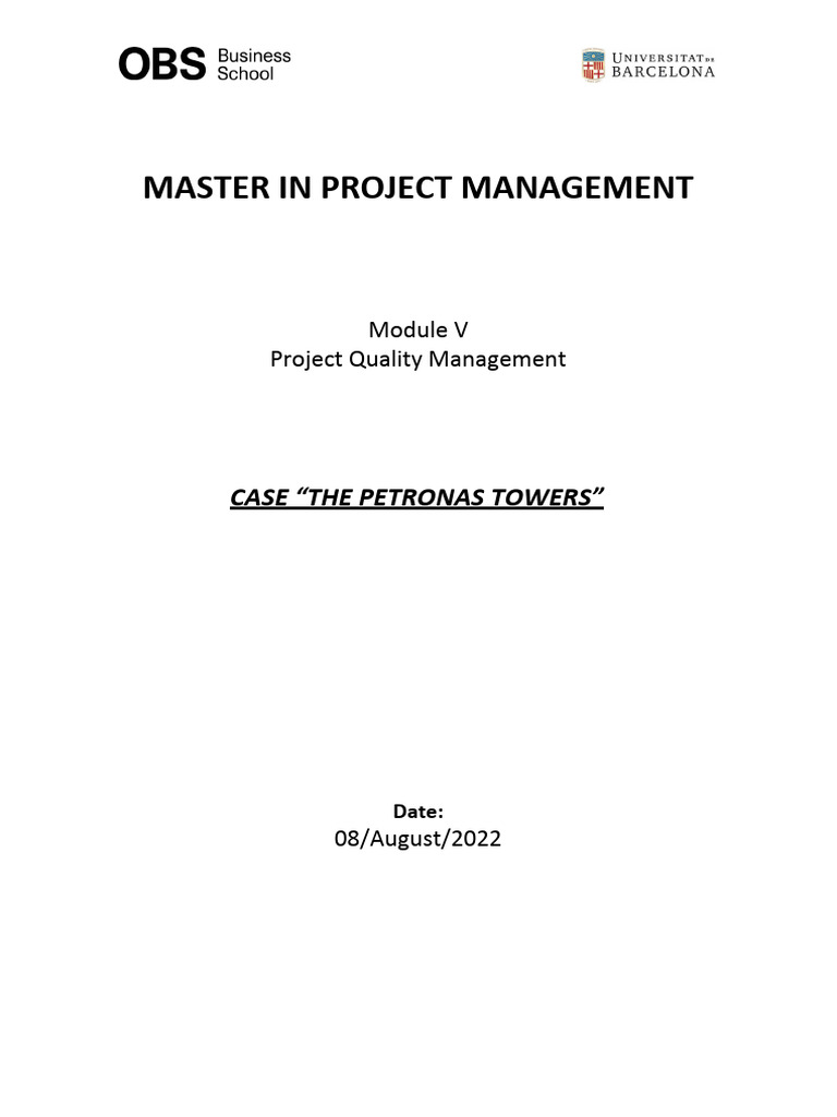 Petronas Towers Quality Management | PDF | Project Management