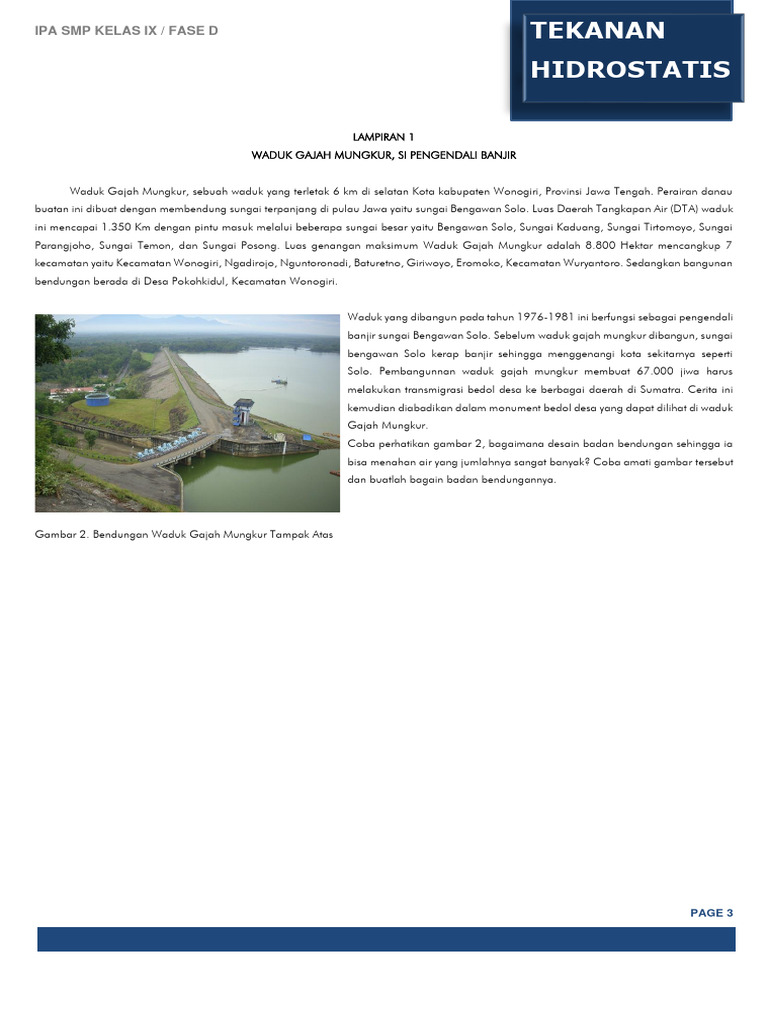 Materi Pembelajaran - Medemonstrasikan Konsep Tekanan Hidrostatis Dengan Botol Berisi Air | PDF