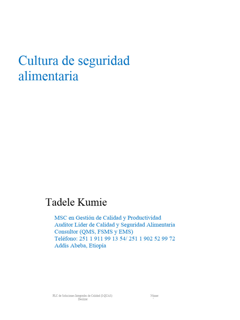 Cultura de Seguridad Alimentaria - FSSC 22000 - Versión 5.1 | PDF | Liderazgo | Seguridad ...