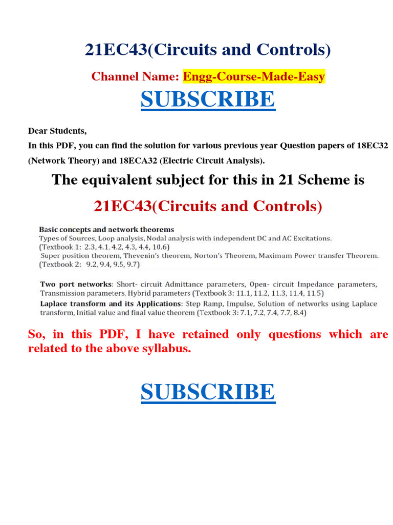 Circuit Analysis Solutions PDF | PDF | Network Analysis (Electrical Circuits) | Electrical Network