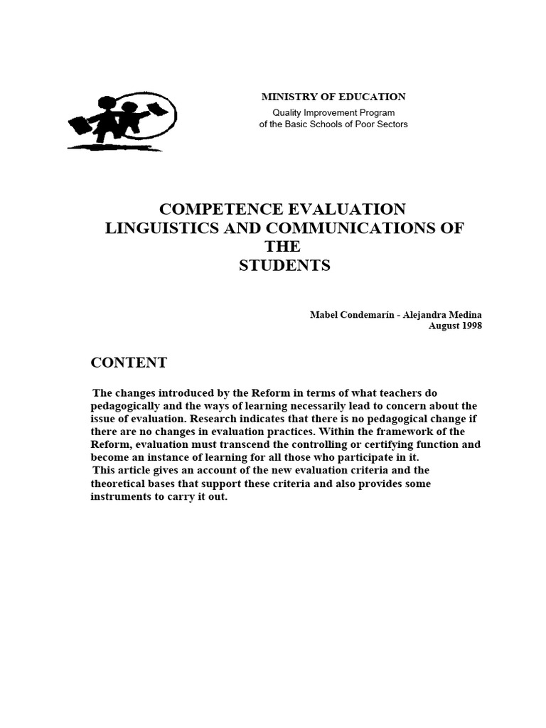 Evaluation of Linguistic Competencies | PDF | Reading Comprehension | Learning