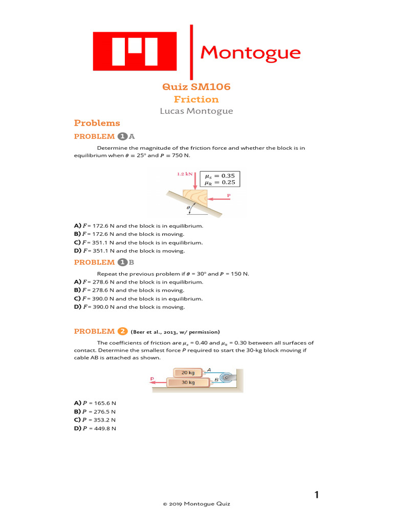 Physics Y8-W6 | Download Free PDF | Force | Friction