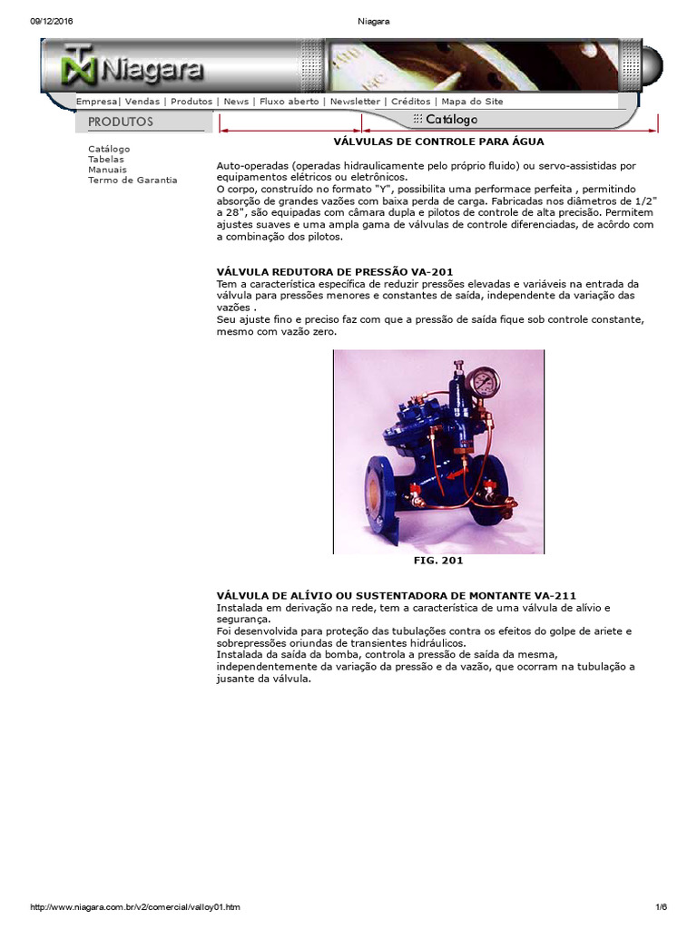 Válvulas de Controle e Retenção para Água | PDF | Válvula | Engenharia ...