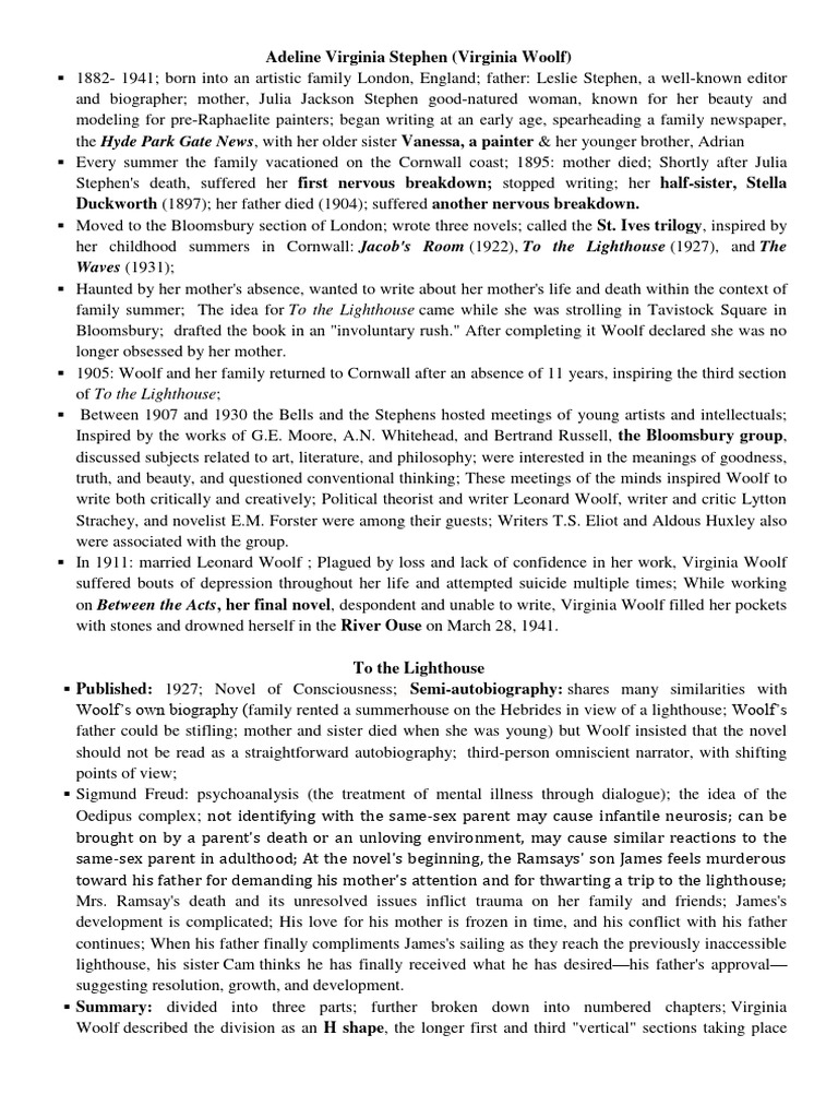 To The Lighthouse | PDF | To The Lighthouse | Virginia Woolf