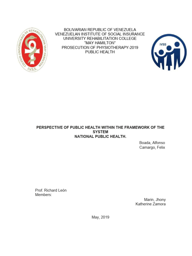 Perspective of Public Health in The Framework of The National Public ...